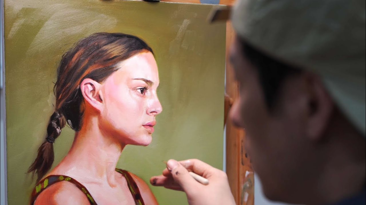 떠들며 그리는 인물화 / oil painting portrait - YouTube