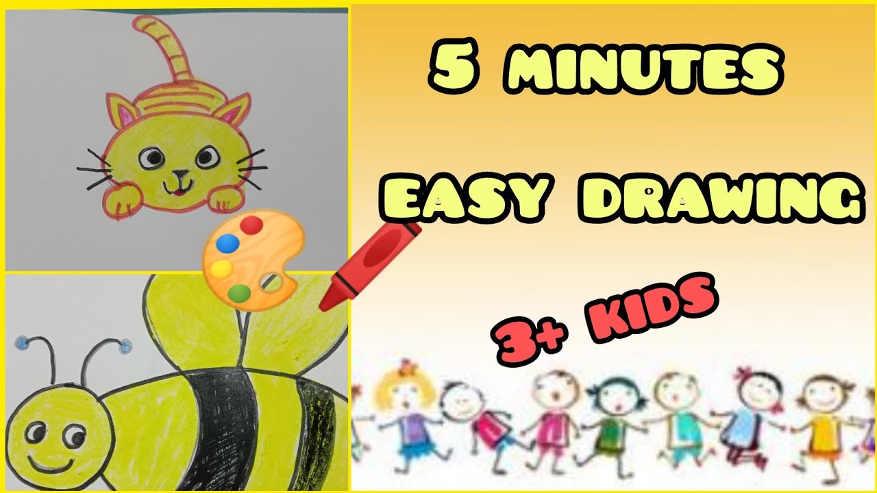 5 Minutes Drawing 🐝🐱🐻 | Easy Learning| Mitansh and mumma | - YouTube