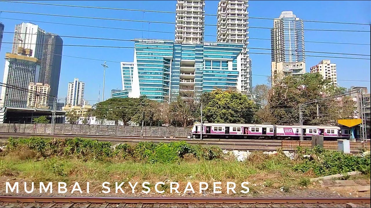 Mumbai Skyscrapers seen from Mumbai local train window - YouTube