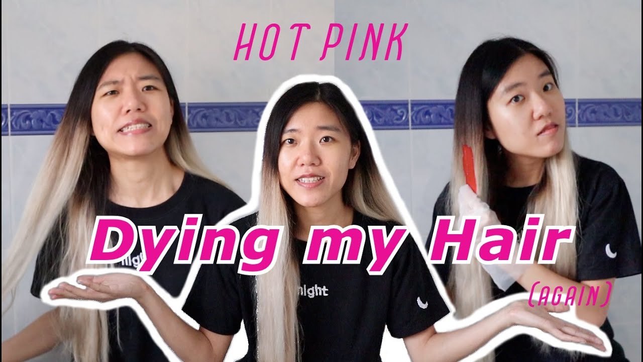 Dying my hair pink with washout dye | pink hair transformation - YouTube