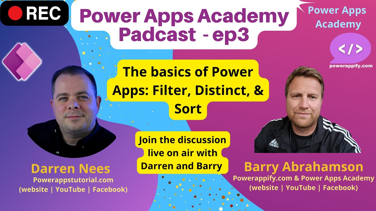 Power Apps Academy Podcast - Filter, Distinct and Sort, Ep 3 - YouTube