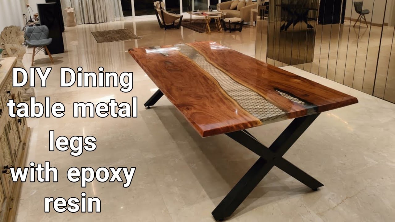 DIY Dining table leg with epoxy resin(@fabrication 5 star) - YouTube