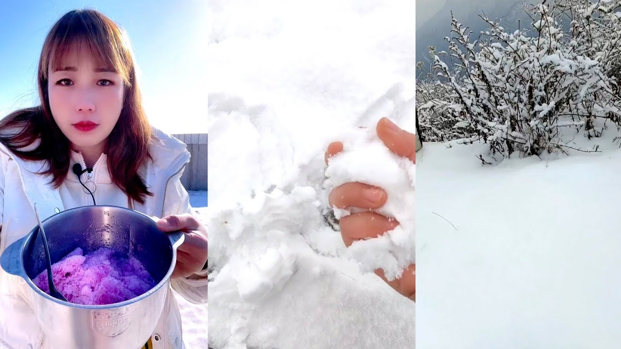 SHAVED ICE EATING / REAL SNOW EATING 2022. ICE EATING - YouTube