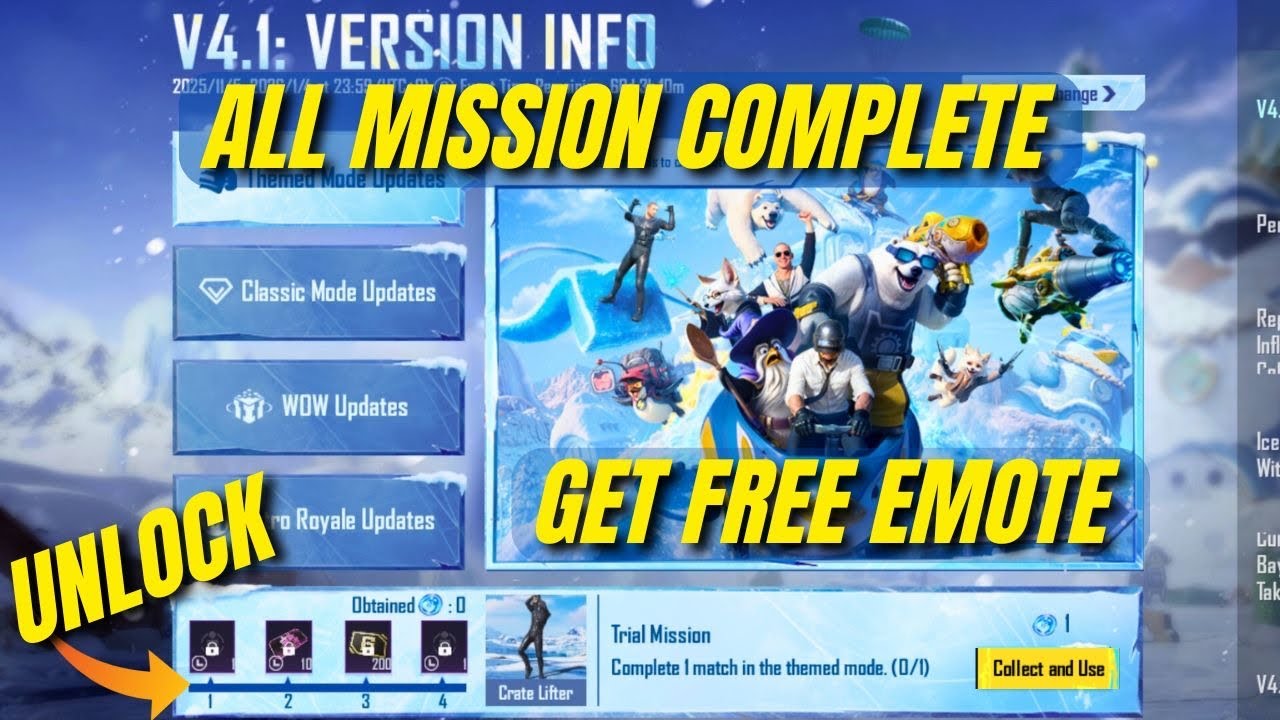 V4.1 VERSION INFO EVENT PUBG MOBILE | V4.1 VERSION INFO TRAIL MISSION ...