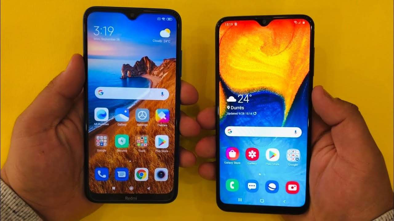 Samsung Galaxy A20 vs Xiaomi Redmi 8a - YouTube