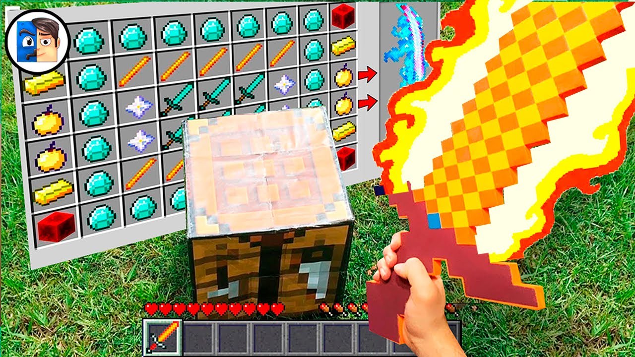 Minecraft in Real Life POV - REALISTIC FIRE SWORD CRAFTING in Realistic ...