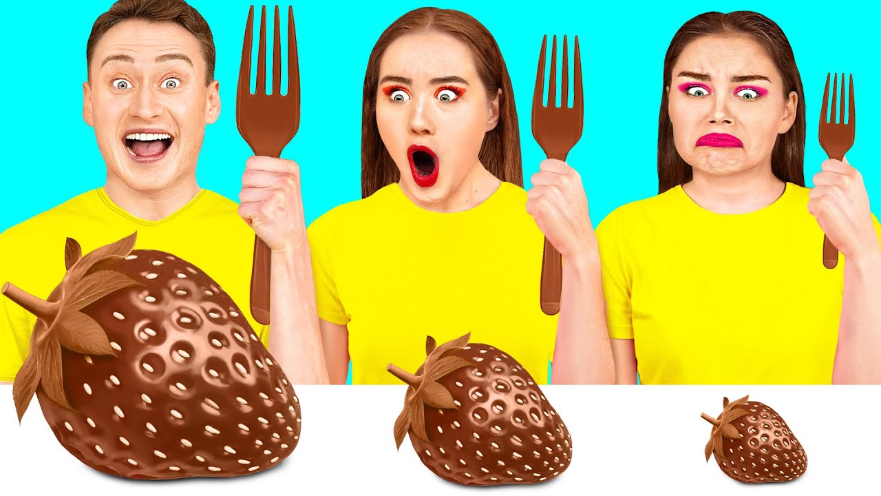 تحدي الطعام الكبير والمتوسط والصغير 6 Ideas 4 Fun Challenge Youtube