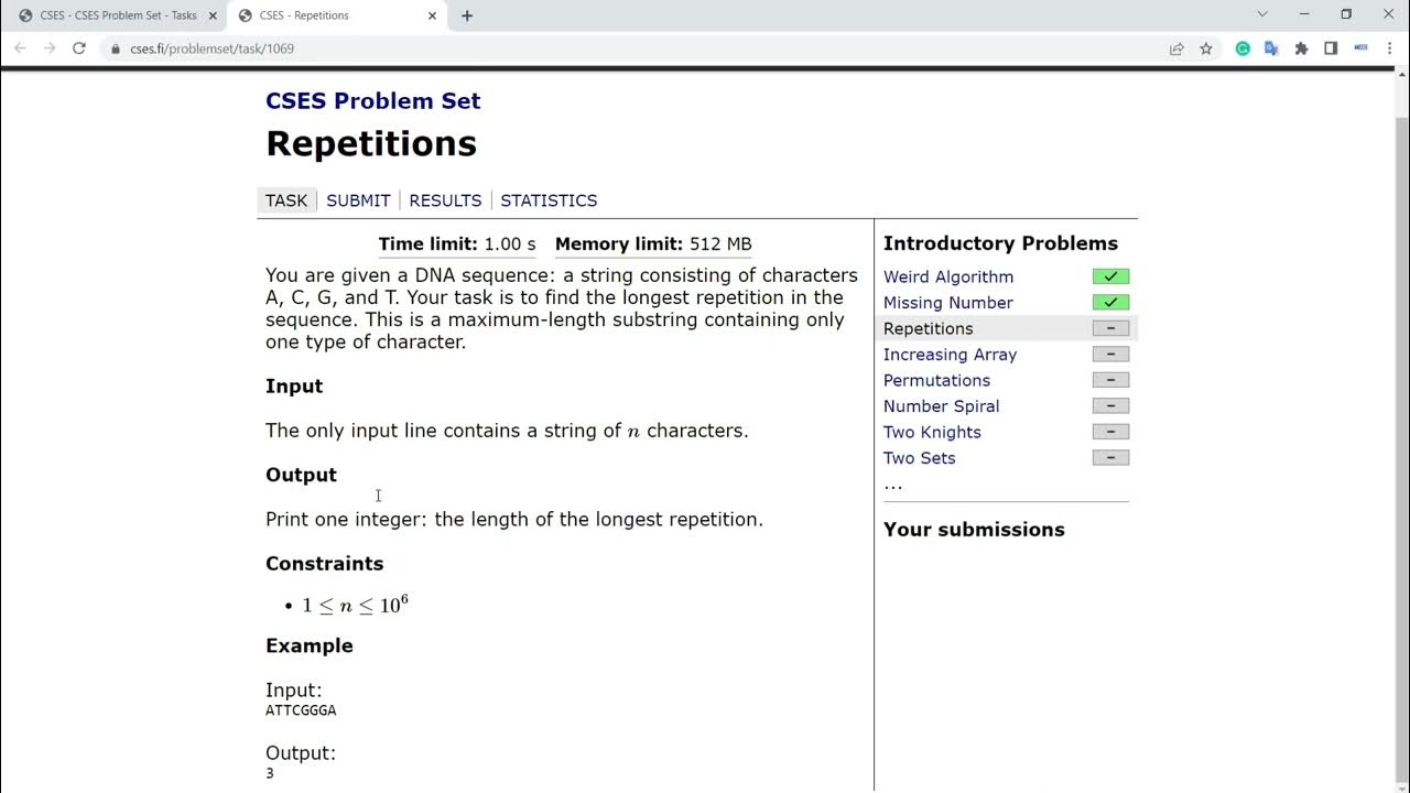 3. Solution for the problem repetitions from CSES problem set - YouTube