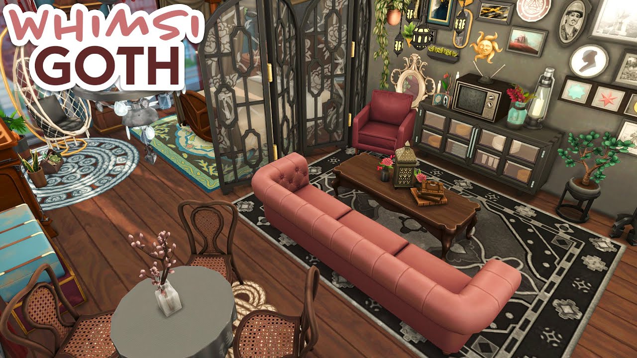 Whimsigoth Studio Apartment 🌙 // The Sims 4 Speed Build: Apartment ...