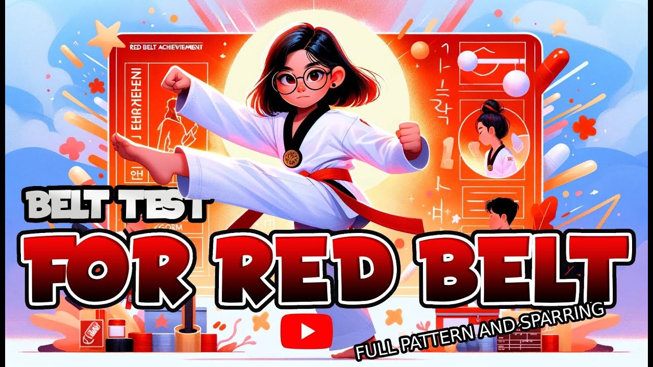Taekwondo Belt Test -Full Red Stripe Belt Pattern - YouTube