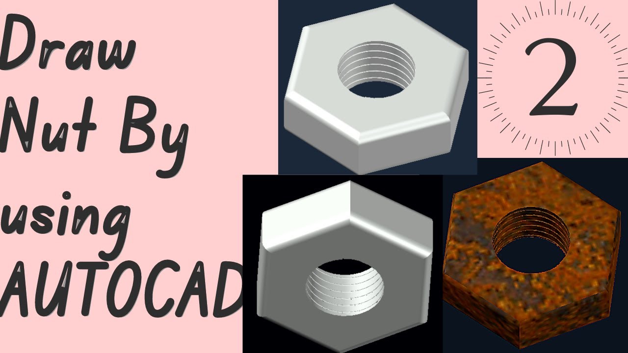 Draw Nut Object in AutoCAD | How to Draw 3D Objects in AutoCAD ...
