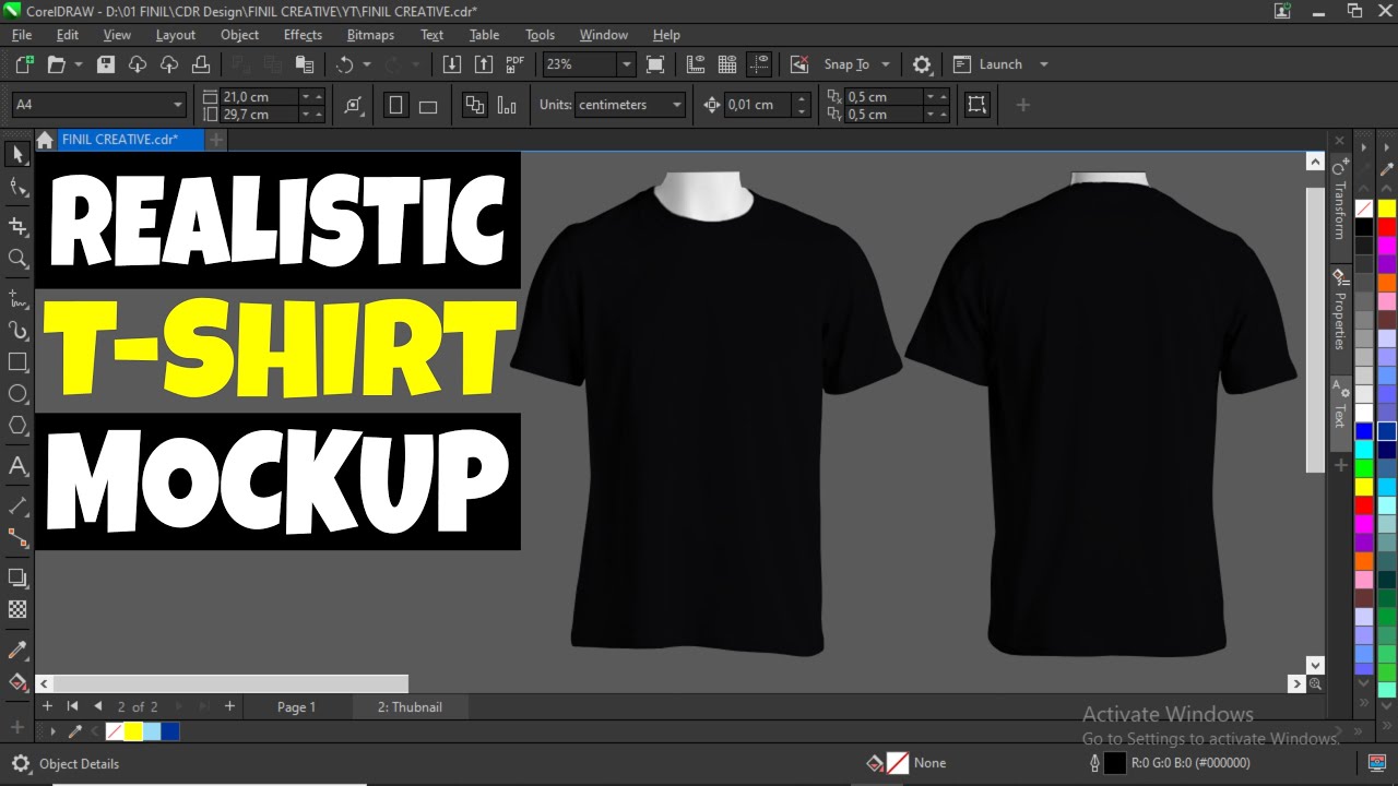 FREE Mockup Kaos | Mockup Kaos | Realistic T-shirt Mockup Coreldraw ...