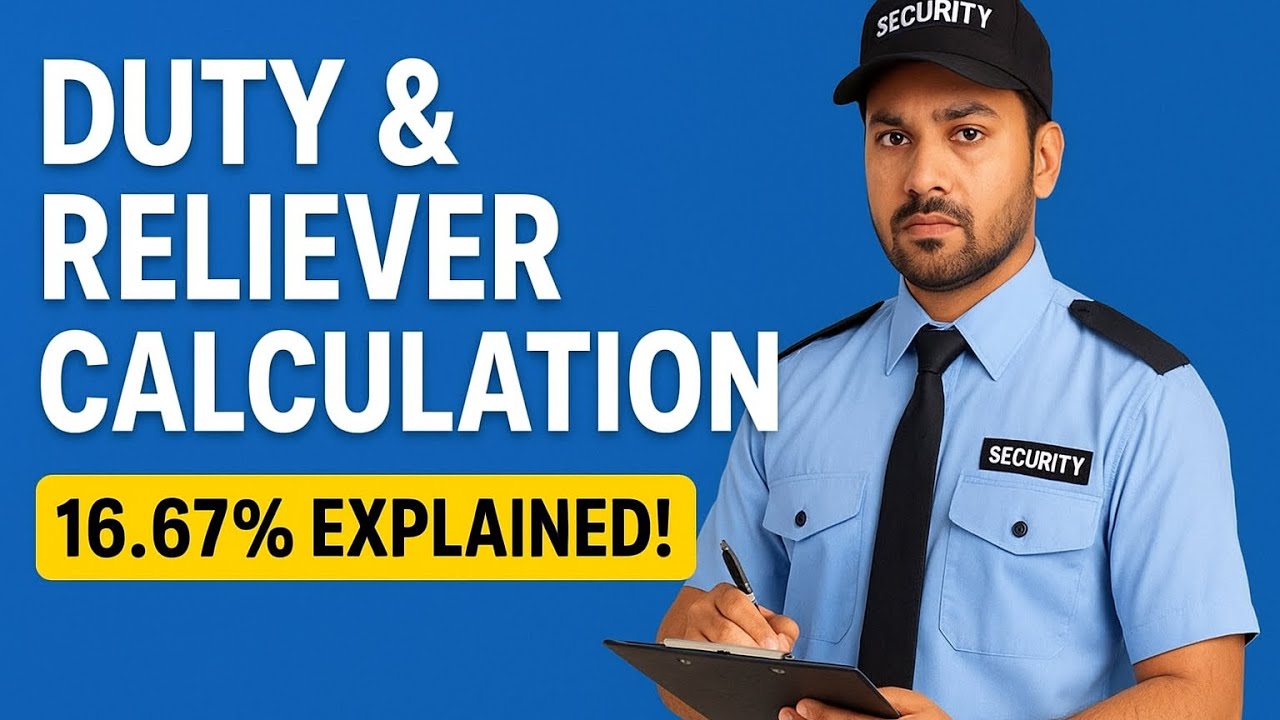 Security Duty & Reliever Calculation | Weekly Off,, 16.67% Reliever ...