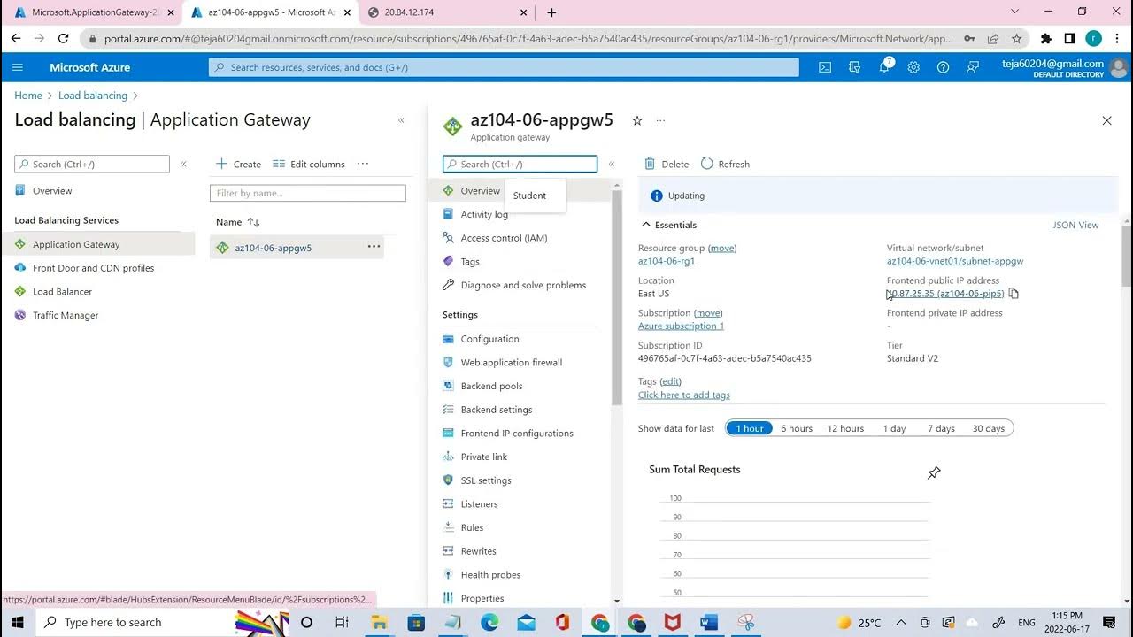 Implement Azure Application Gateway|subnets||azure application gateway ...