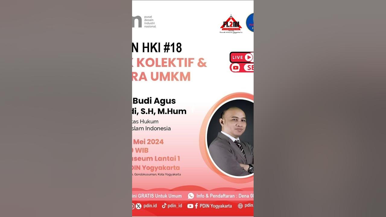 Merk Kolektif Menjadi Solusi bagi Usaha dan UMKM - Kajian HKI bersama Prof. Budi (Dekan FH UII ...