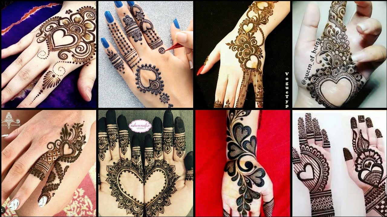 Love Heart Mehndi Designs For Girls| Henna Designs For Wedding| Mehendi ...