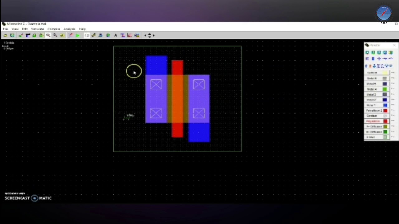 Course: Mixed Signal Design : Inverter layout using Microwind - YouTube