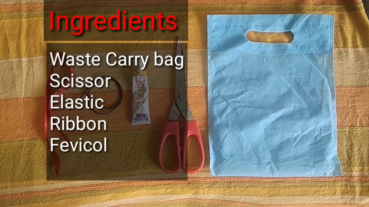 Pouch make with Waste Carry bag, ఇంట్లోనే పెన్సిల్ పౌచ్ తయారు ...