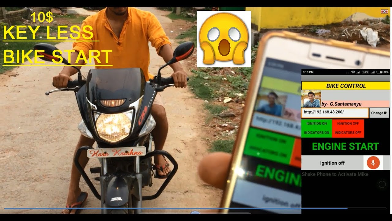 10$ IoT Based Bike Control with Android Phone - YouTube