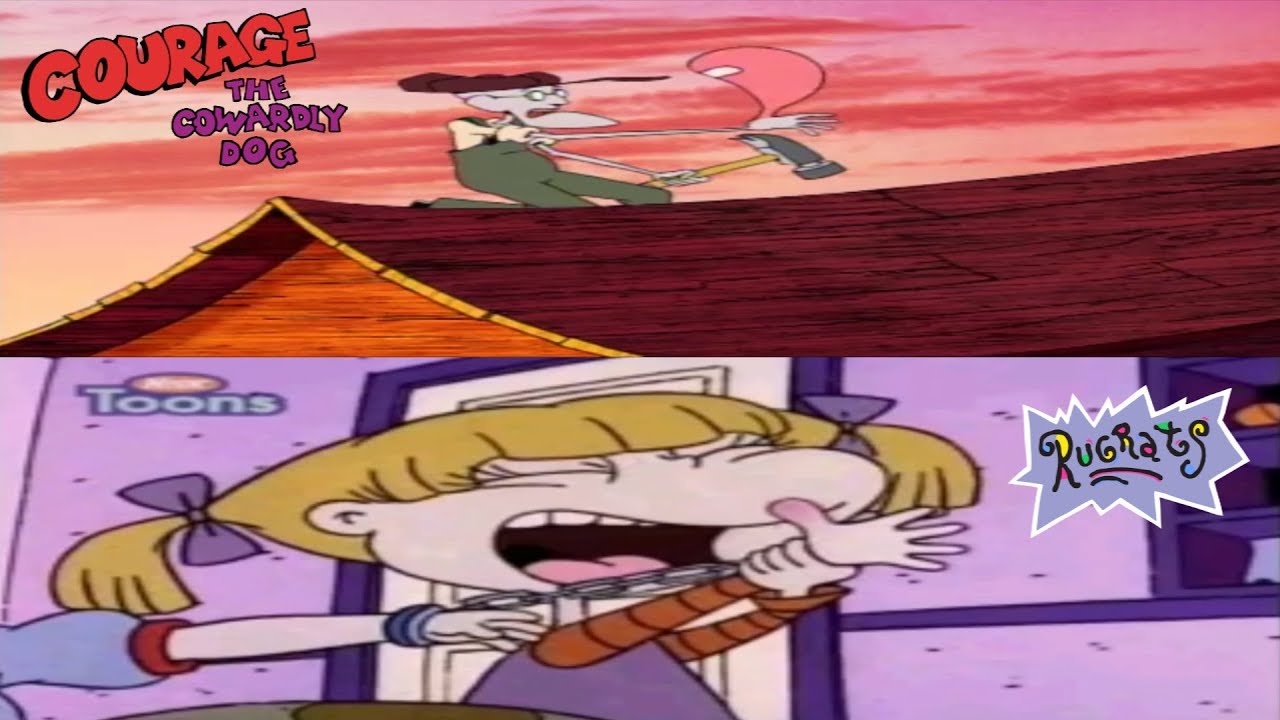 Angelica and Eustace smash there thumbs with a hammer and a toy mallet ...