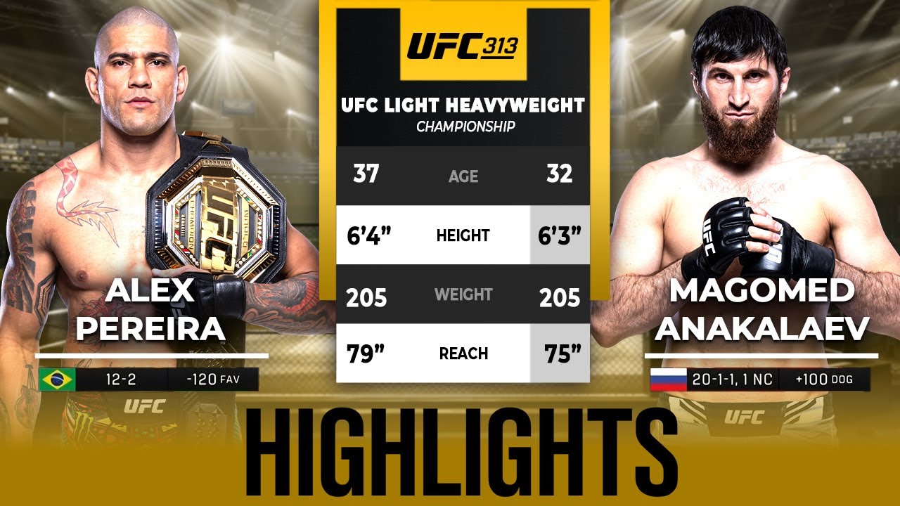 Alex Pereira vs Magomed Ankalaev | Highlights | UFC 313 | Main Event ...