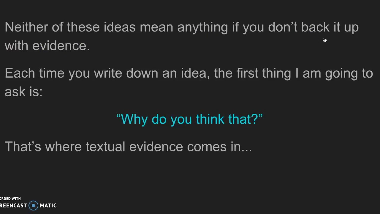 Identifying and Using Textual Evidence - YouTube