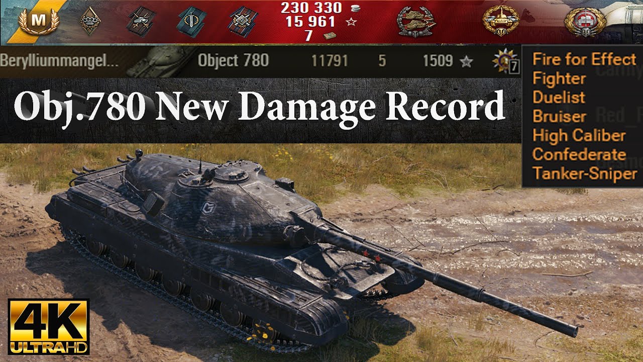 Object 780 video in Ultra HD 4K🔝 New Damage Record 11791 dmg, 5 kills ...