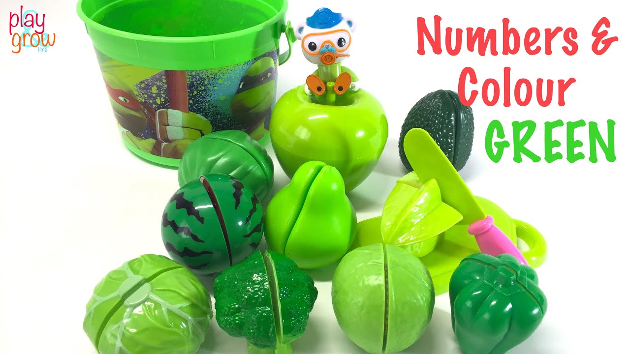 Learn to count numbers 1 to 10 and learn the colour GREEN with fruit ...