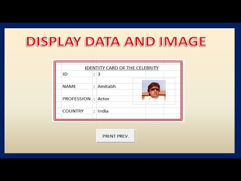 HOW TO DISPLAY DATA AND IMAGE IN EXCEL VBA - YouTube