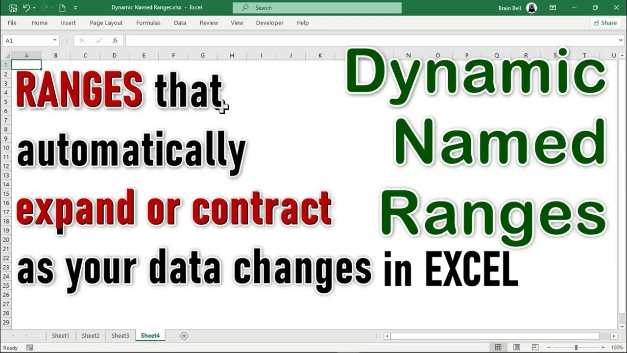 Create Dynamic Named Ranges That Automatically Adjust to Data in Excel - YouTube