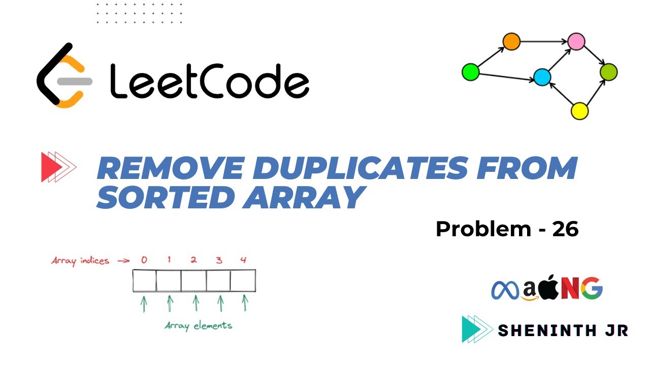 Remove Duplicates From Sorted Array Leetcode 26 Python Tamil