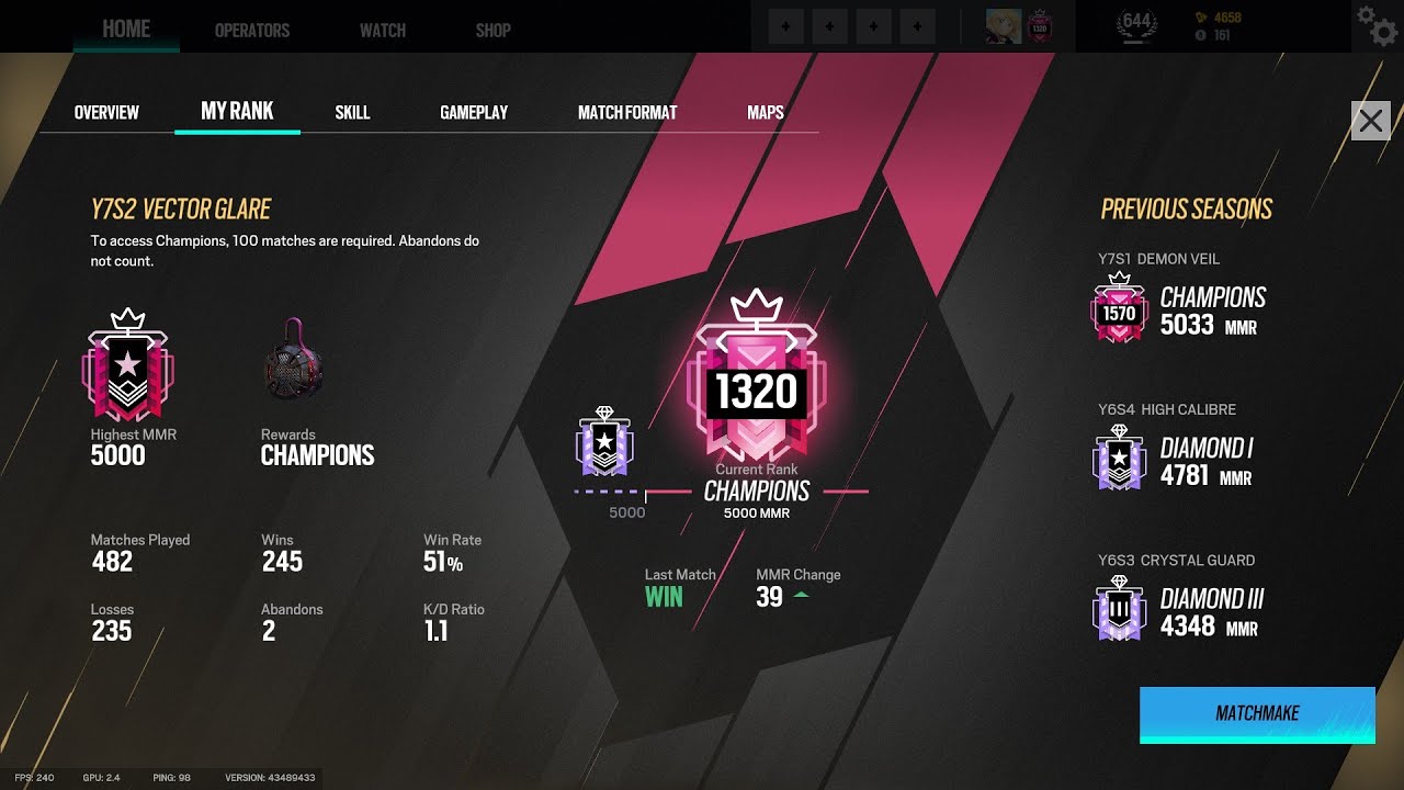 Champion Vector Glare Rainbow Six Siege - YouTube