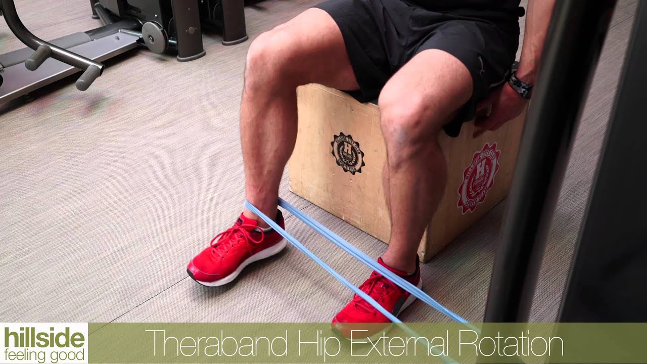 Theraband Hip External Rotation - YouTube