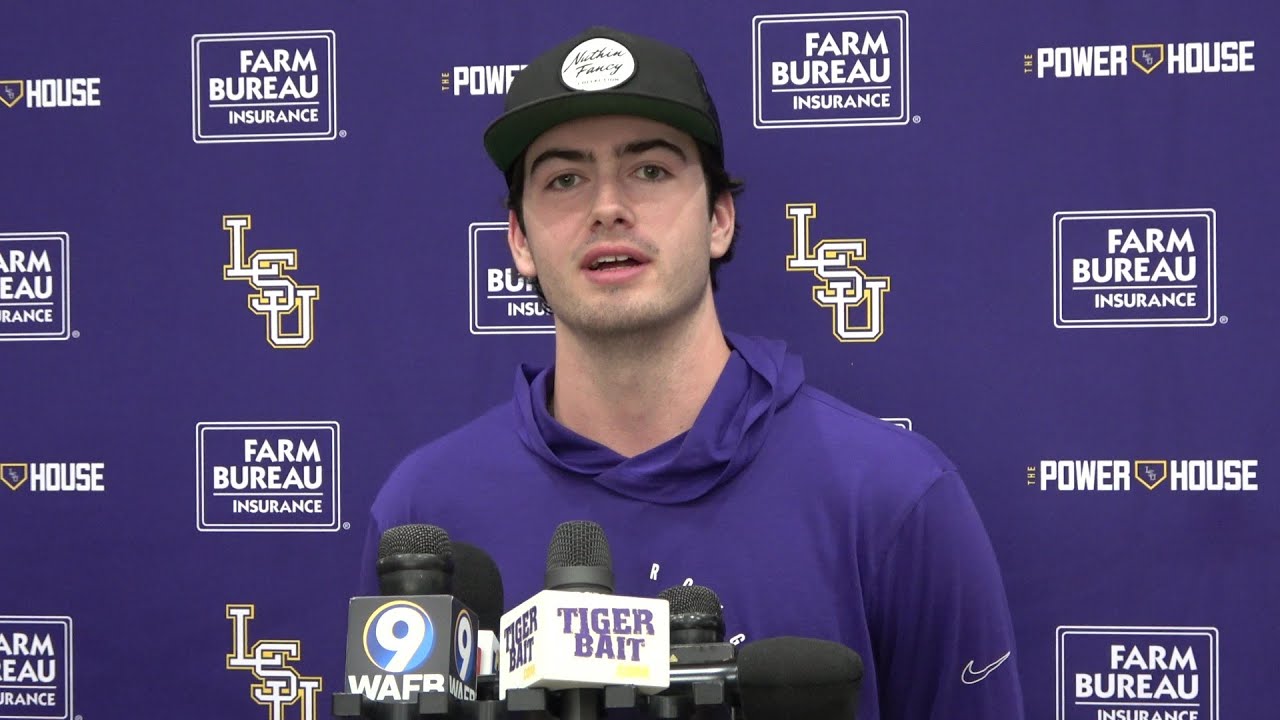 LSU pitcher Luke Holman talks getting start on Saturday and more - YouTube