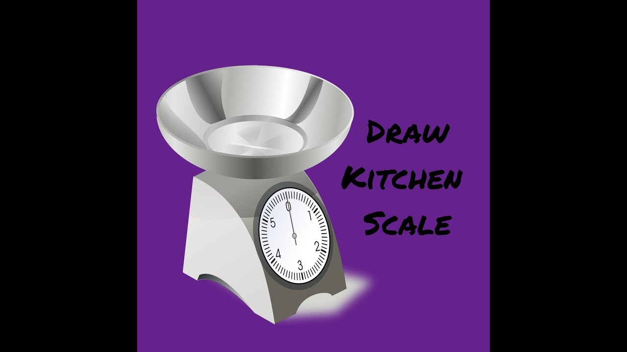 How to draw a kitchen scale | weighing scale - YouTube