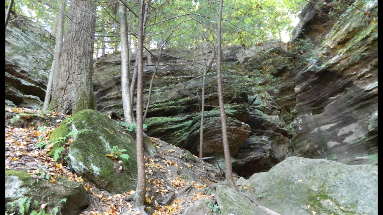 Hiking the Rock House Trail in Hocking Hills Ohio. - YouTube