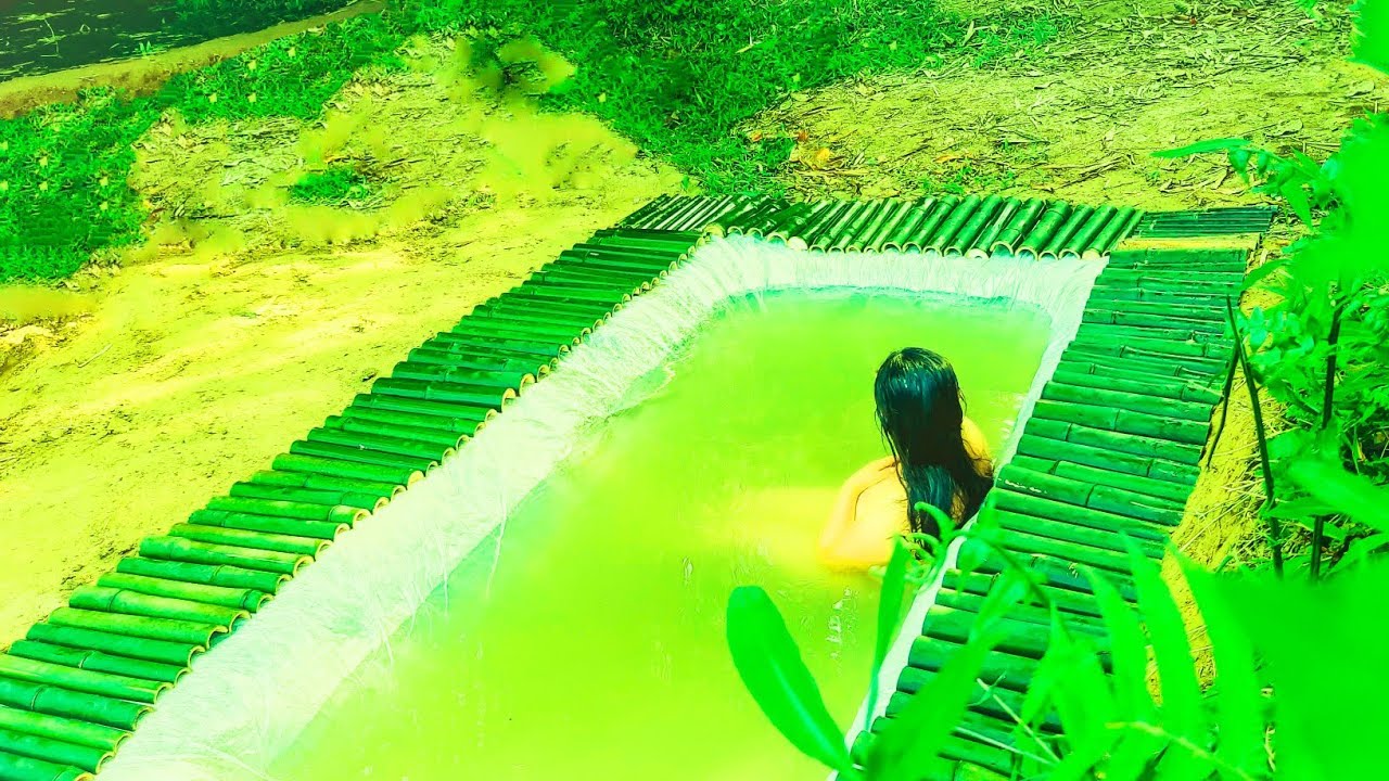 Build a Swimming Pool in The Forest in Winter - YouTube