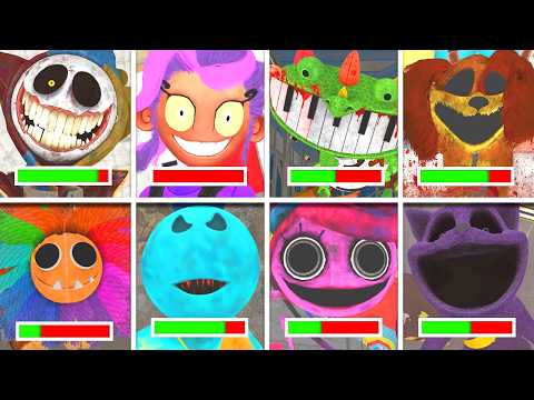 Poppy Playtime: Chapters 1, 2, 3, 4, 5 - All BOSSES With HEALTHBARS in BRIGHT Mode