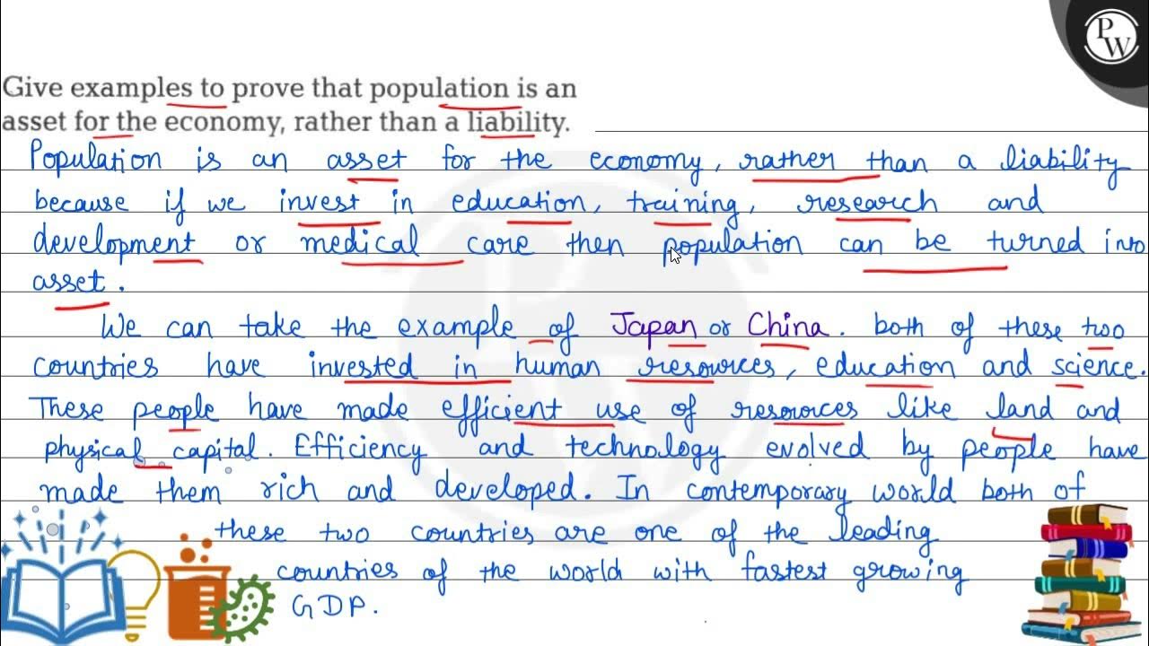 Give examples to prove that population is an asset for the economy ...