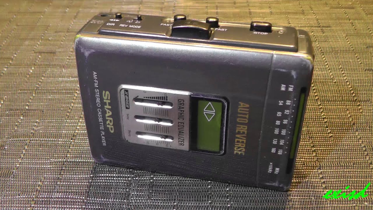 Sharp AM FM stereo cassette player walkman - YouTube