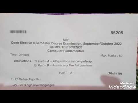 Bcom II Sem OEC Computer Fundamentals Question Paper ::2021-2022 ...