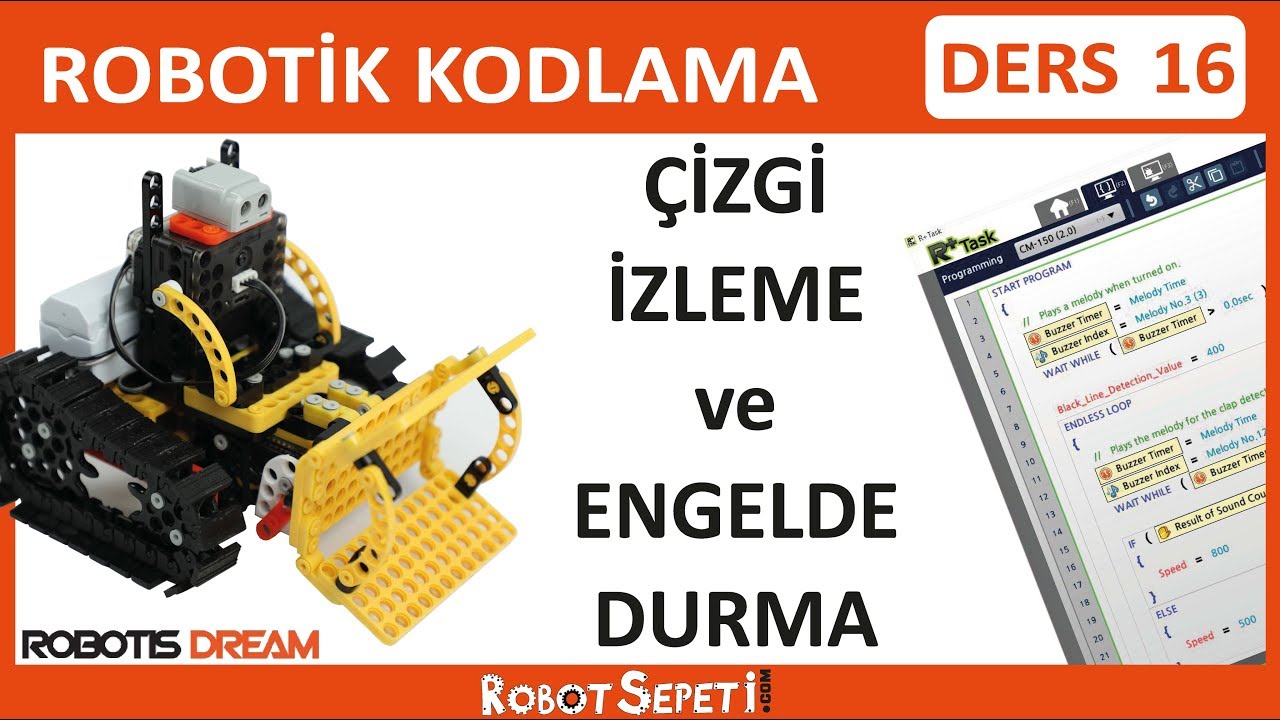 Roboplus Task C++ Kodlama - Ders 16 - Çizgi İzleme ve Engelde Durma ...