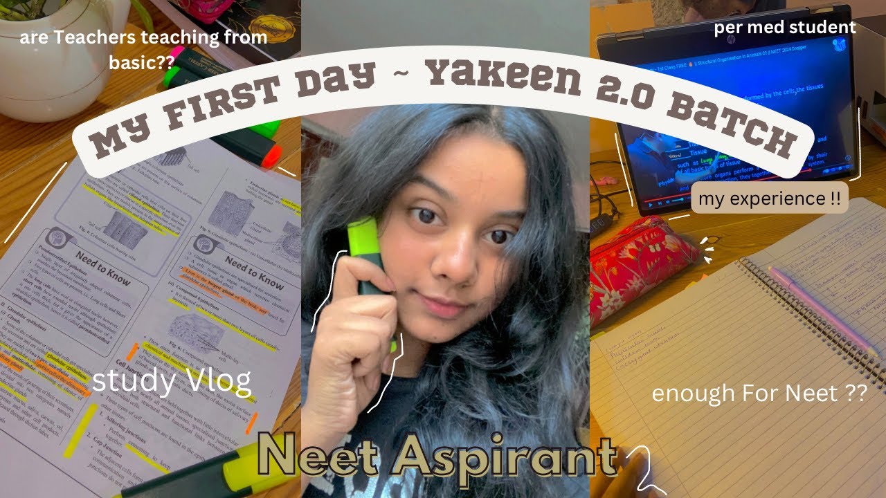 My 1st day of Yakeen 2.0, my experience !? GOOD or BAD⁉️| neet aspirant study vlog | neet study ...