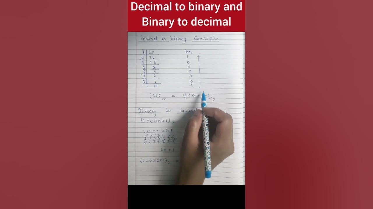 Decimal to Binary and Binary to Decimal conversion #shorts #mathshorts ...