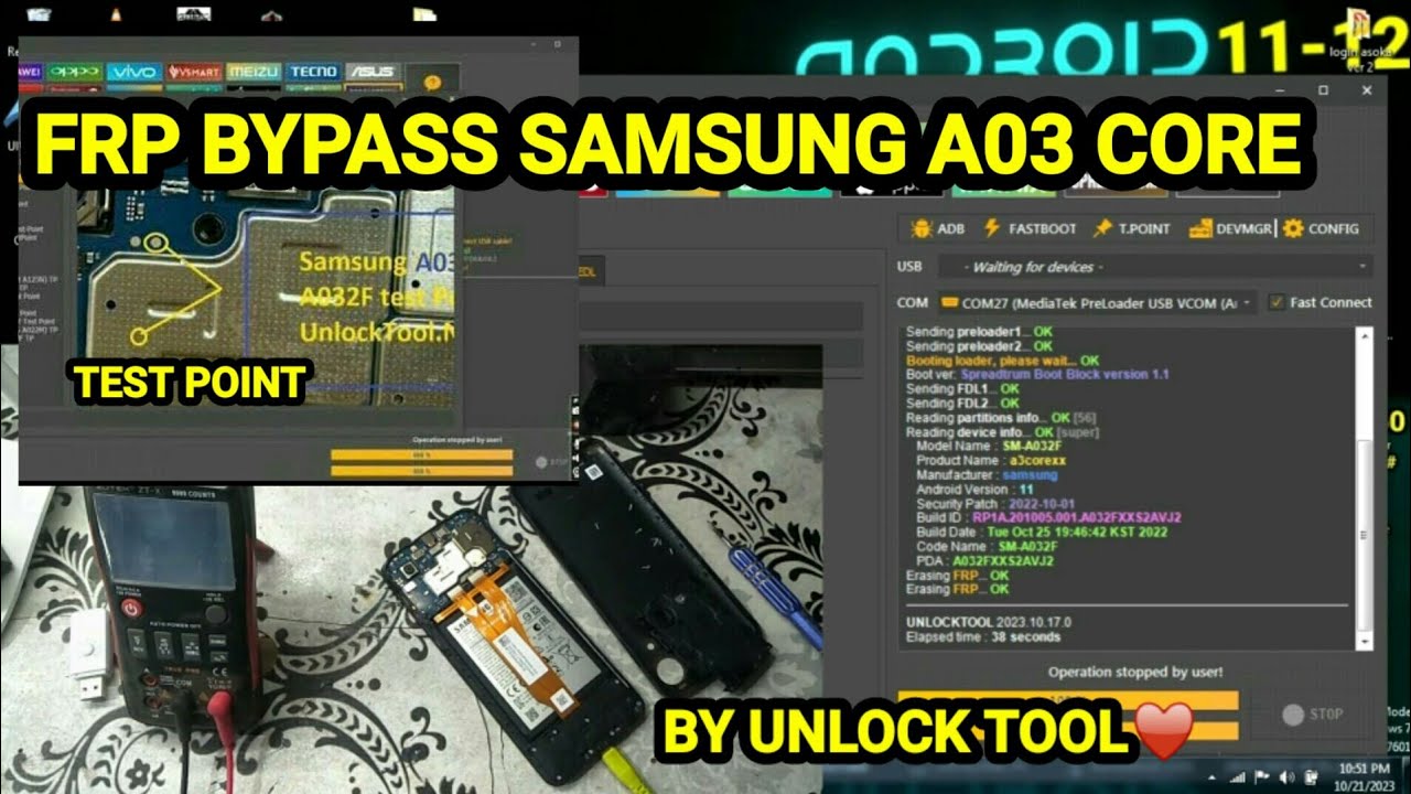 FRP BYPASS SAMSUNG A03 CORE UNLOCK TOOL - YouTube