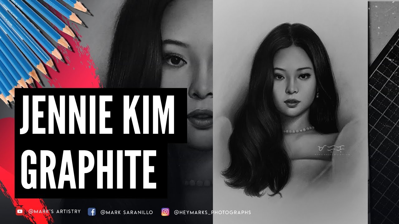 JENNIE KIM DRAWING using (GRAPHITE) - YouTube