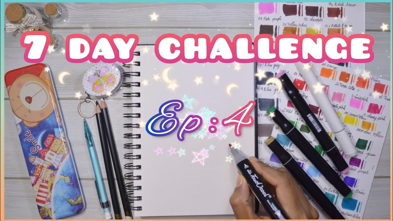 7 DAY CHALLENGE EPISODE : 4 | TOUCH COOL MARKER DRAWING \ coffee cup ...