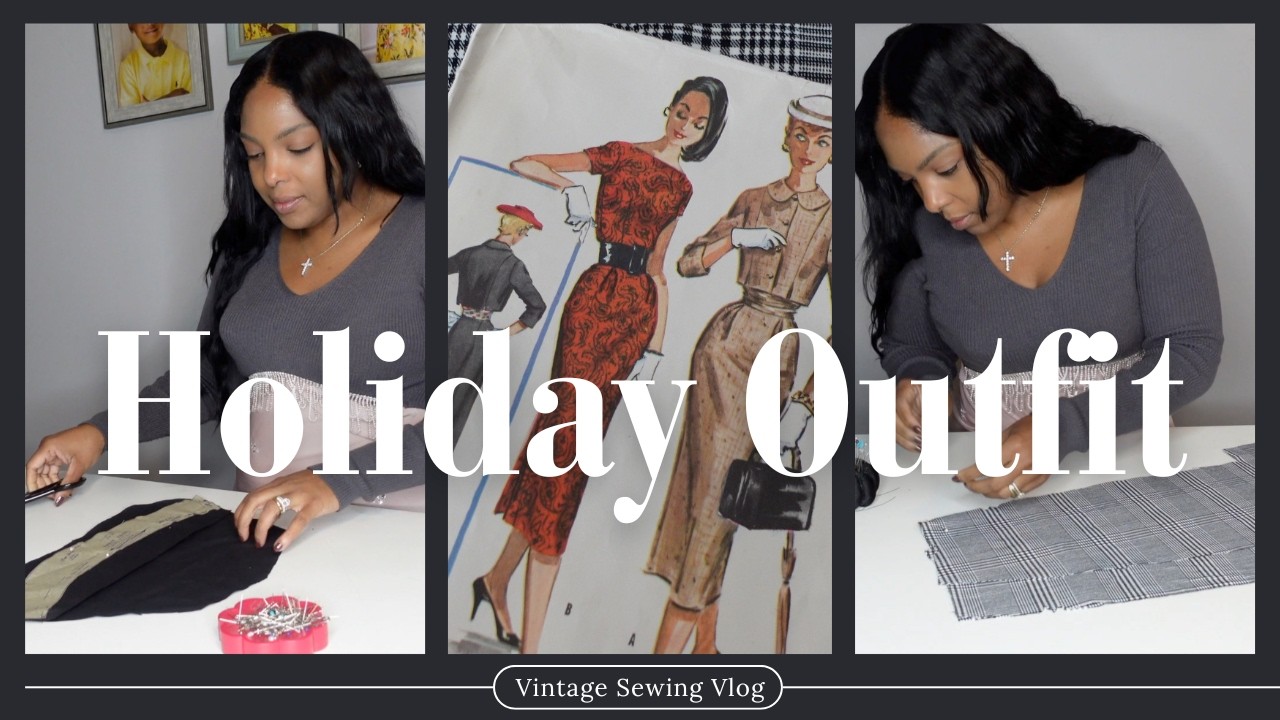 Sewing a vintage outfit to wear to a holiday party. - YouTube