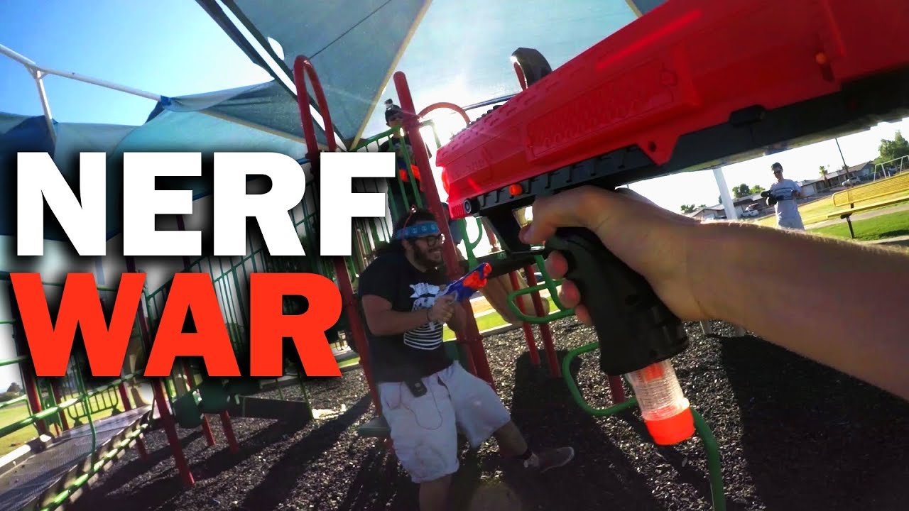 Nerf War in Rotary Park | BullheadBytheHorns | TRY THIS - YouTube