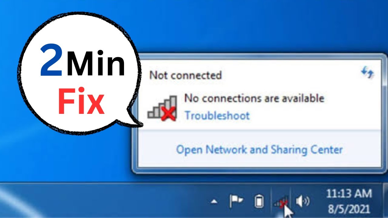 Not connected no connections are available windows 7 - YouTube